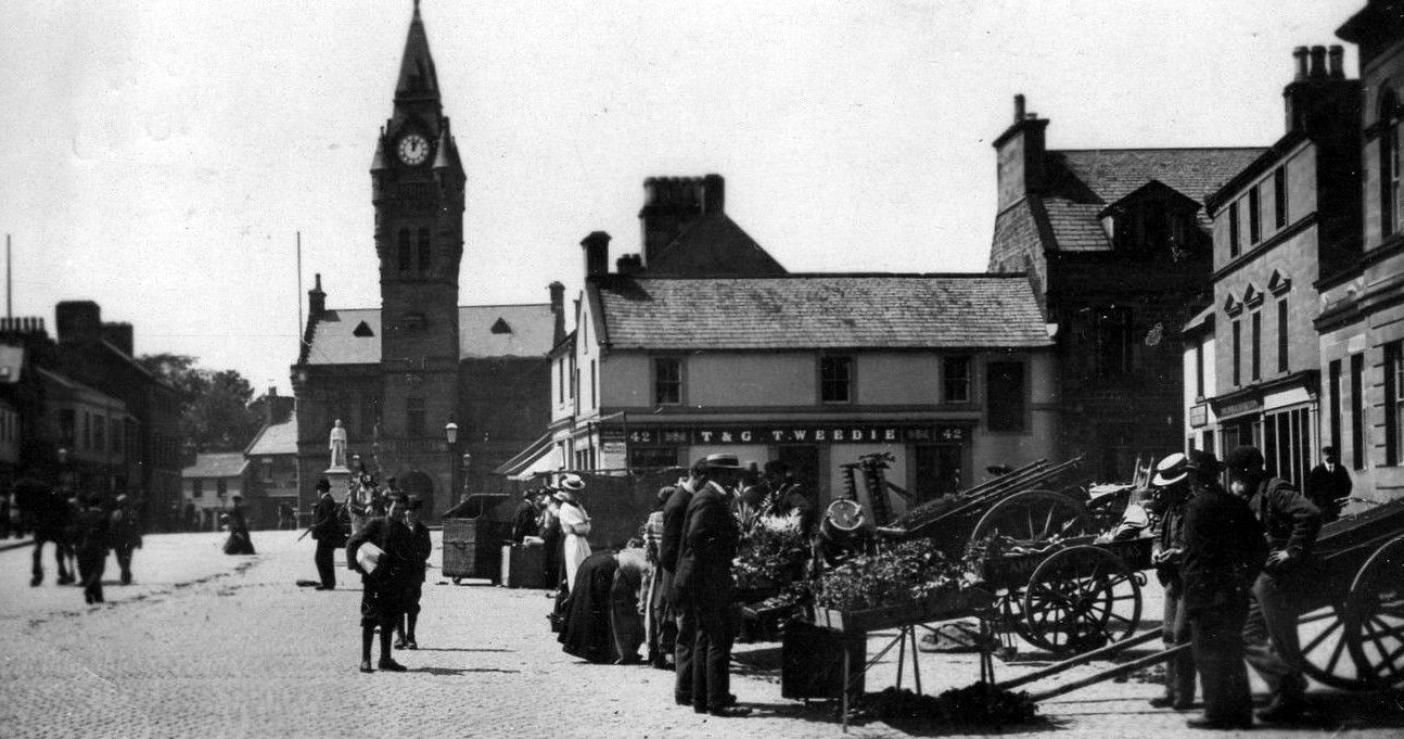 Tour Scotland: Old Photograph Market Day Annan Scotland