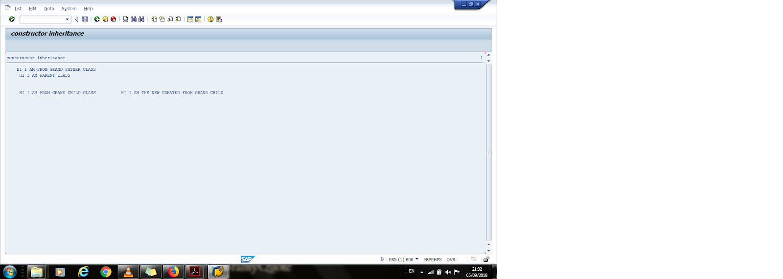 SAP for Abapers: modify constructor in sub class