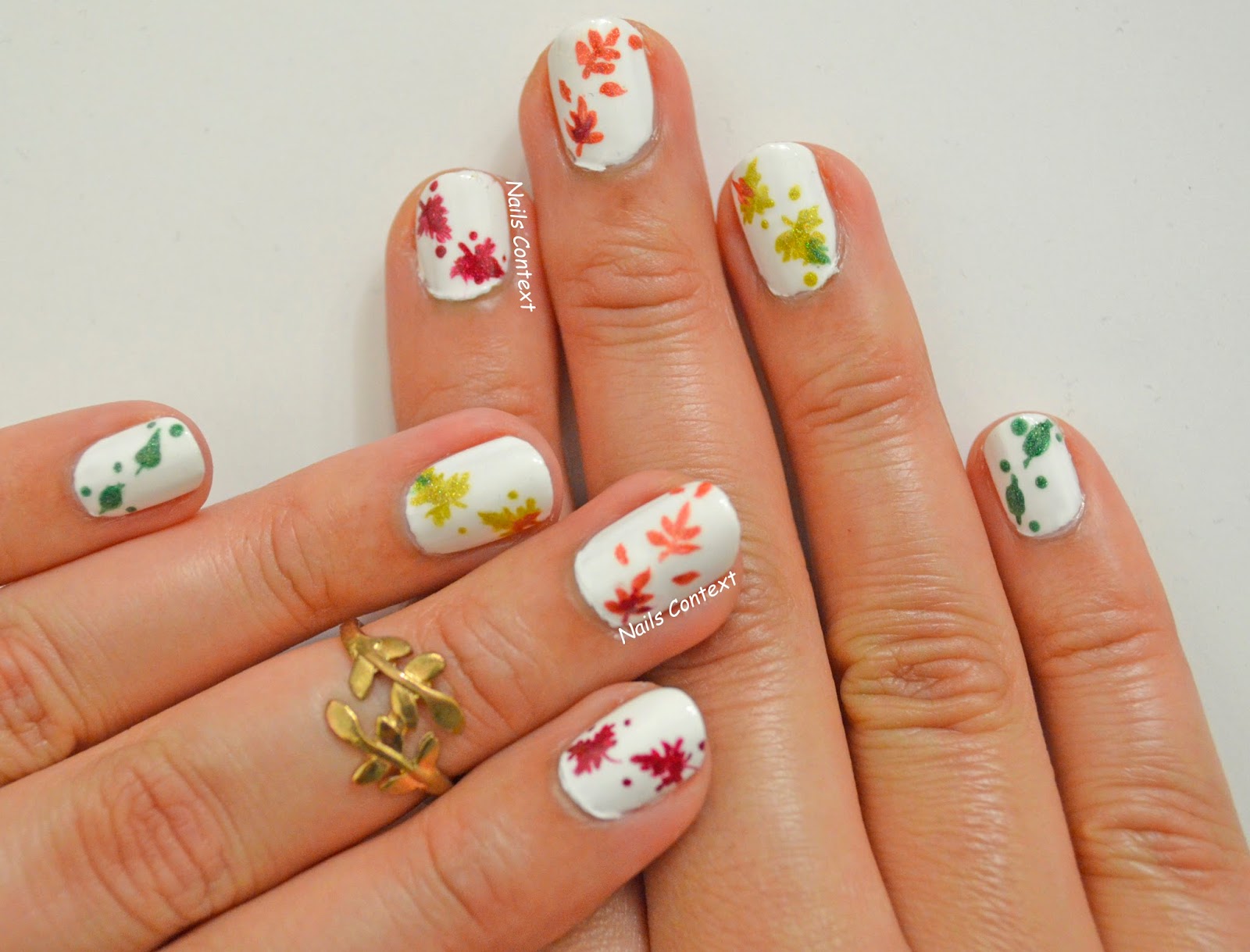 Nails Context: Holographic Changing Fall Leaves