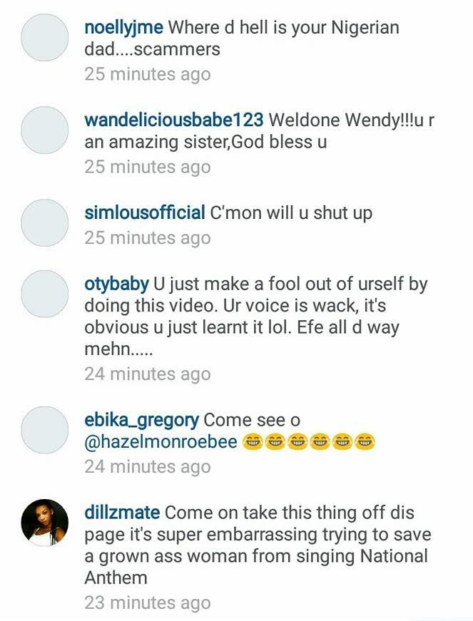 BBN: Nigerians slam TBoss sister for reciting the National Anthem to ...