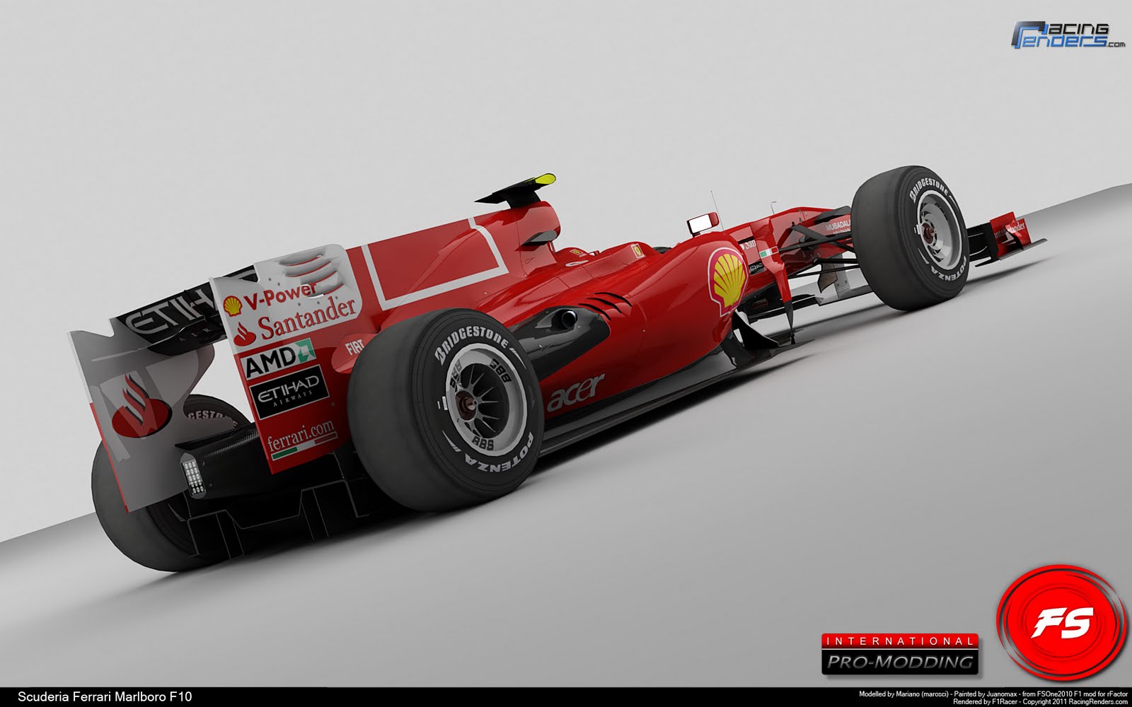 rFactor FSONE 2010 Previews Ferrari F10 Renders