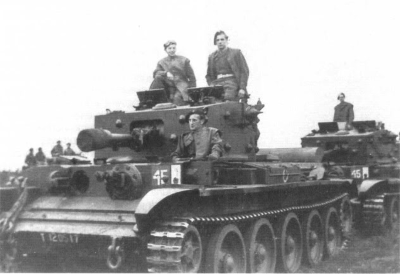 British Cromwell tanks massing for advance in the West of Germany, 1945 ...