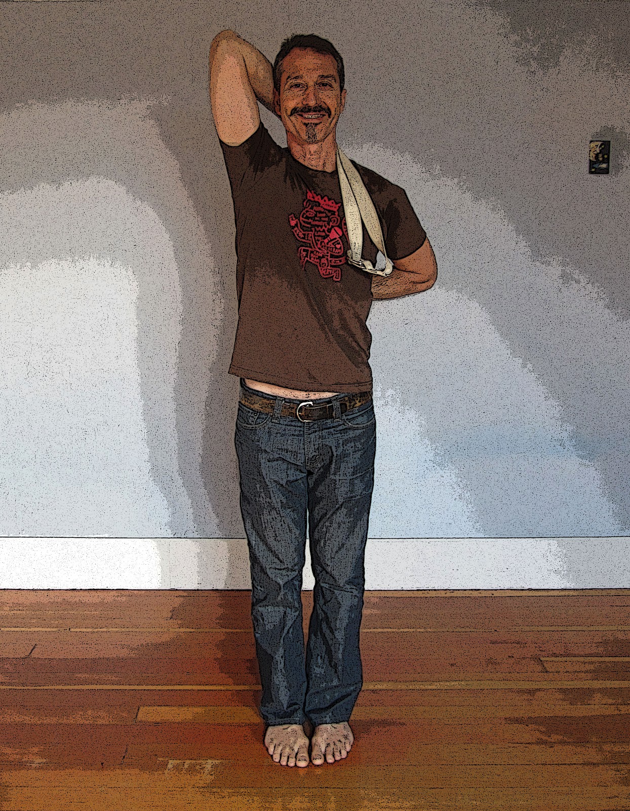 It is called aging: Featured Pose: Standing Cow-Face Pose