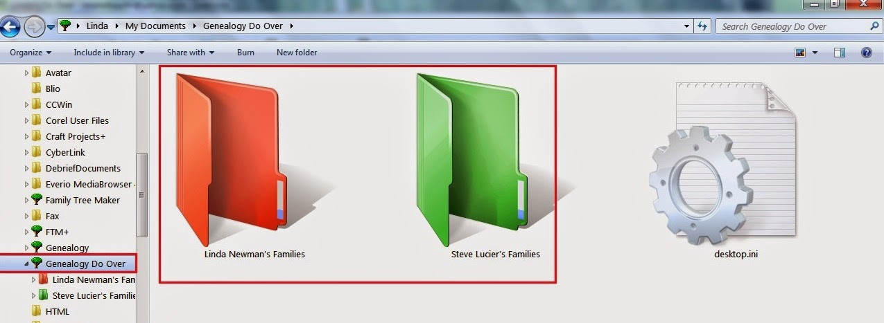 Linda Newman's Family Tree: Reorganizing my computer files
