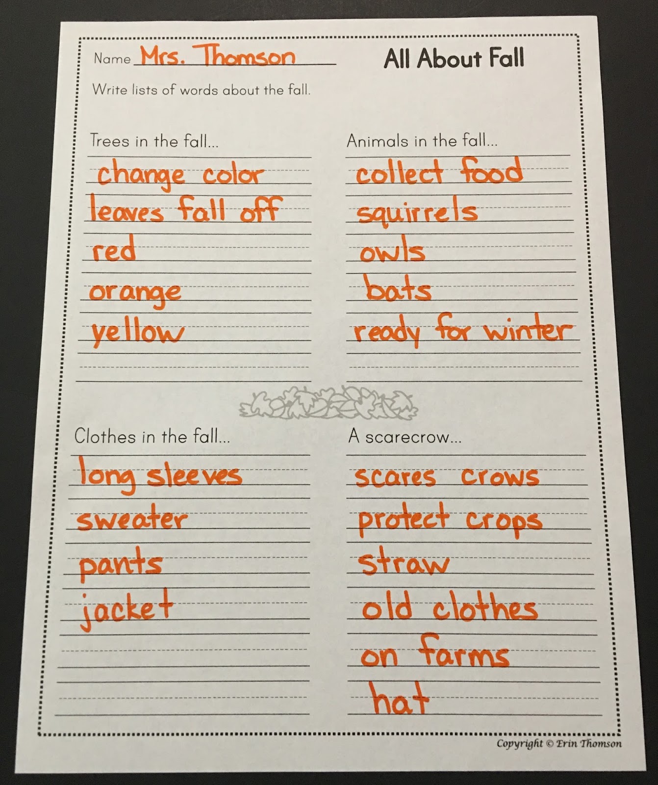 Mrs. Thomson's Primary Printables: Literacy