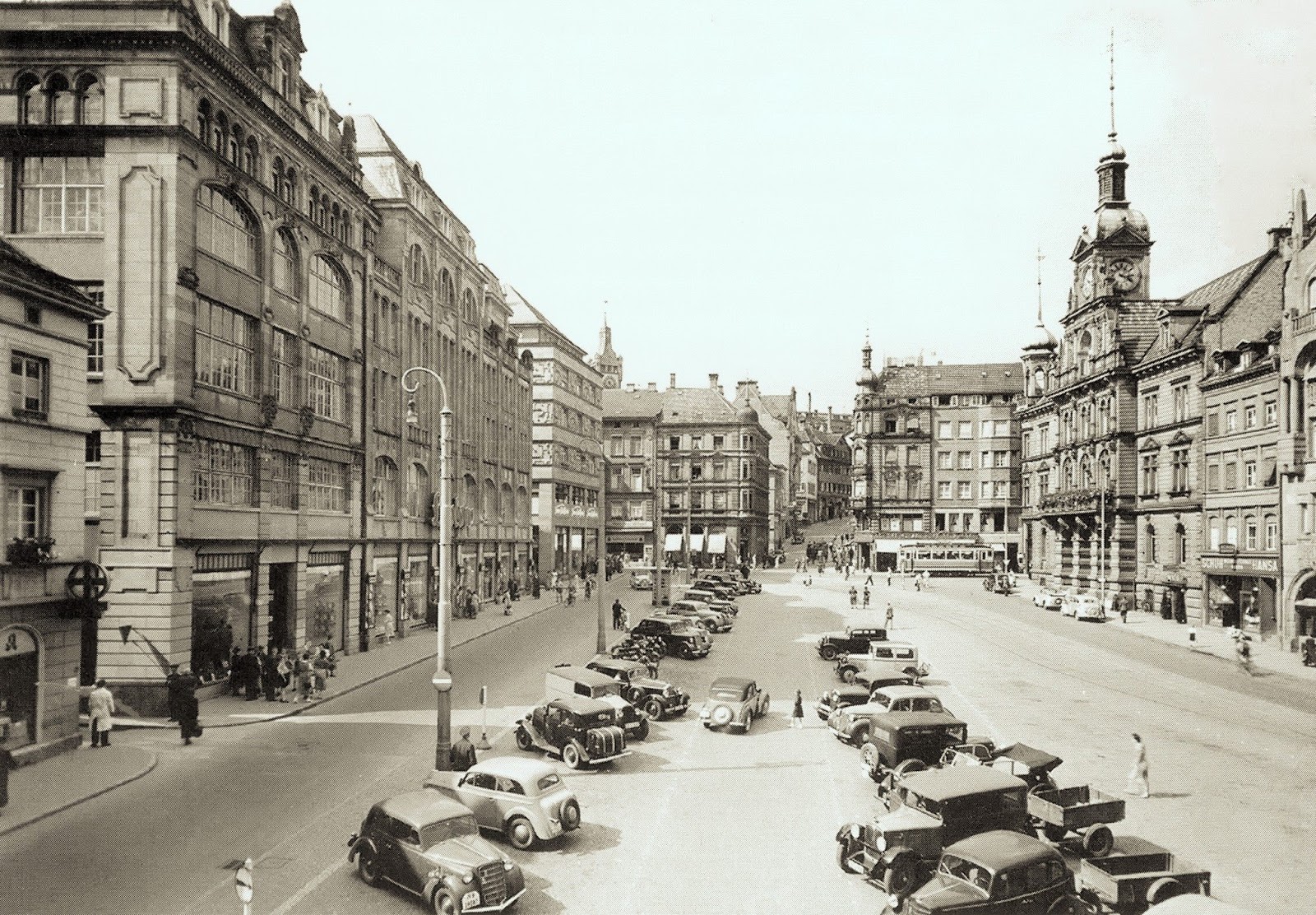 Center of Pforzheim, Germany, ca. 1930s ~ vintage everyday