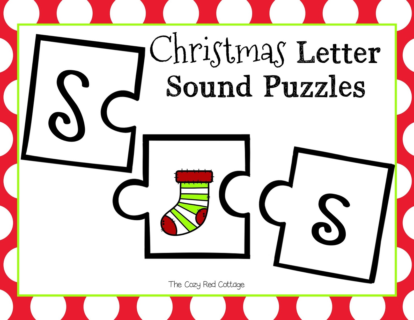The Cozy Red Cottage: Christmas Letter Sound Puzzles