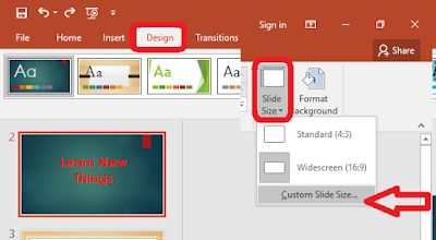 Learn New Things: PowerPoint : How to Change Slide Size Portrait ...