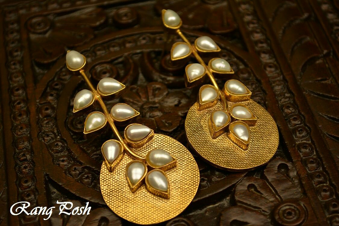 Designer gold earrings