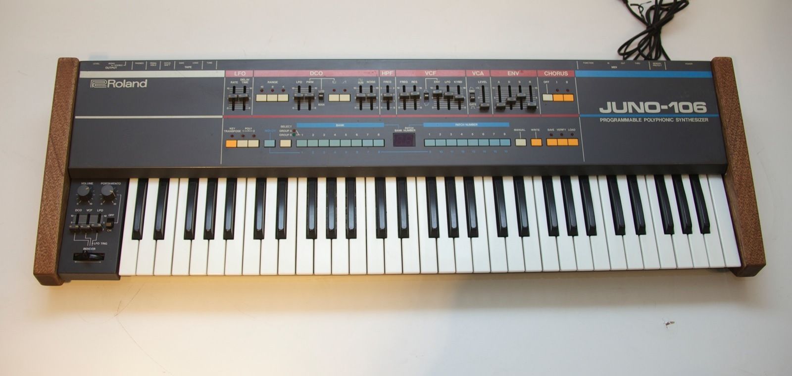 MATRIXSYNTH: Roland Juno-106 with Wood Side Panels