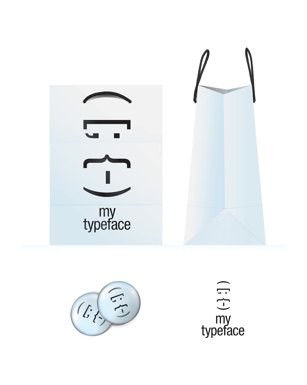 sandor laszlo design: my typeface logo - ( [; {-)