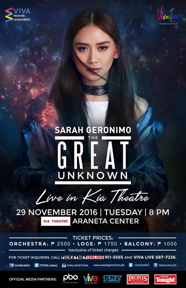 NOV. 29: "Sarah Geronimo: The Great Unknown" UNPLUGGED | Sarah Geronimo ...