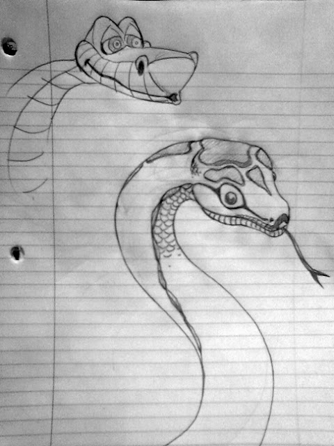 Drawing of Kaa from The Jungle Book
