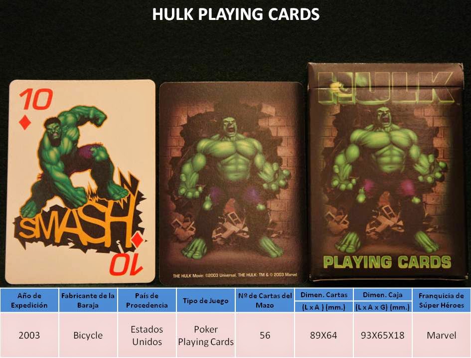 Cartas de Superheroes: HULK PLAYING CARDS
