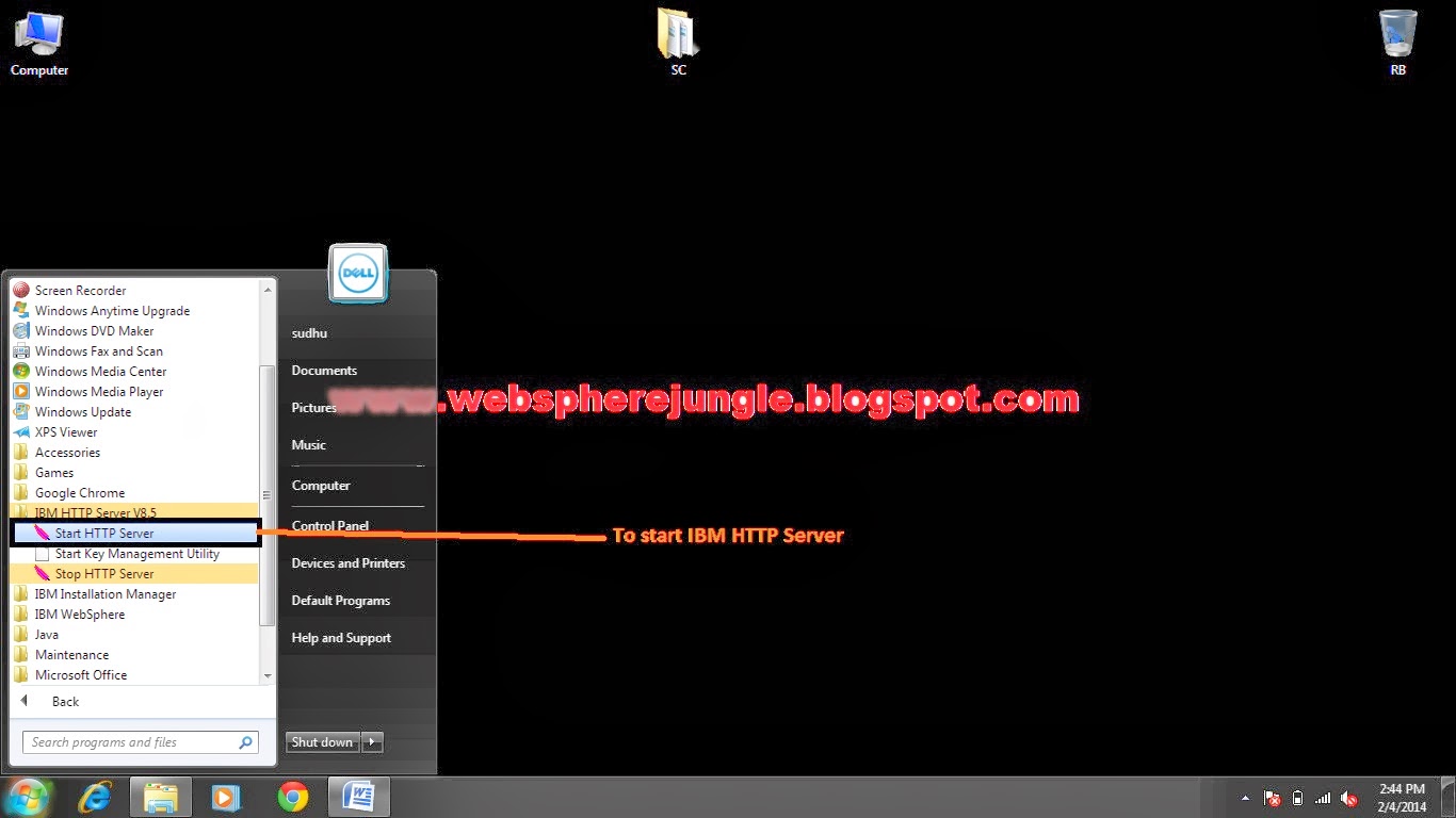 Ibm Websphere Application Server Starting And Stopping The Ibm Server Ihs V 85 On