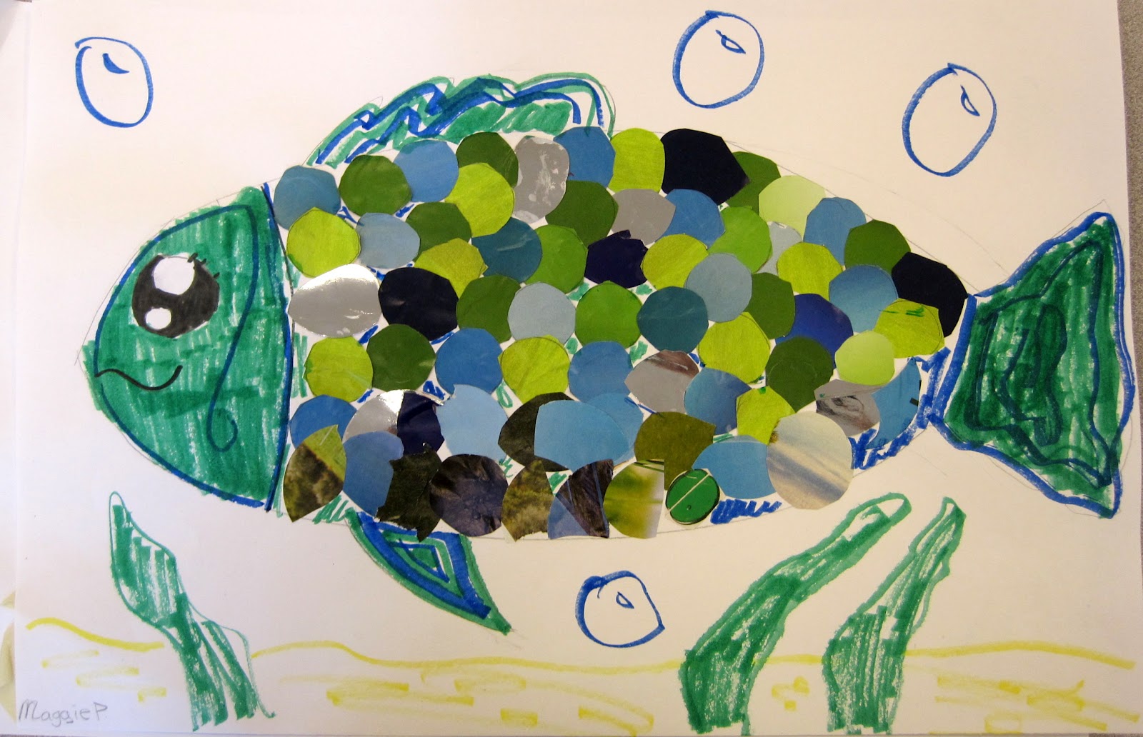 Art class ideas: Fish Collage