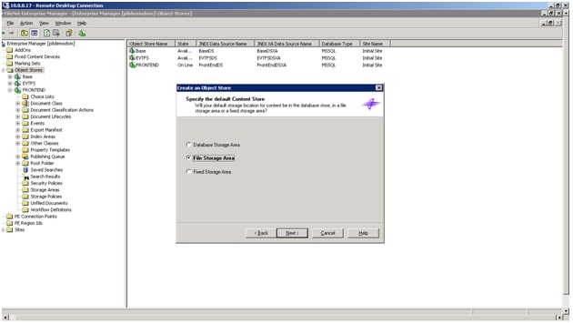 vb: How to add Object Store in Filenet