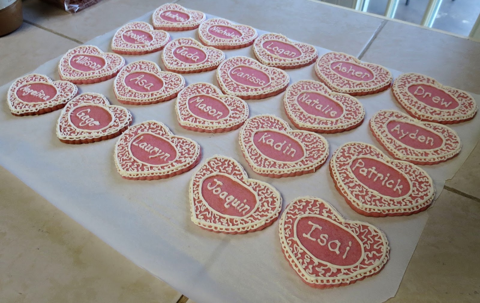 My Cake Corner: Personalized Valentine's Day Heart Cookies - February 2015