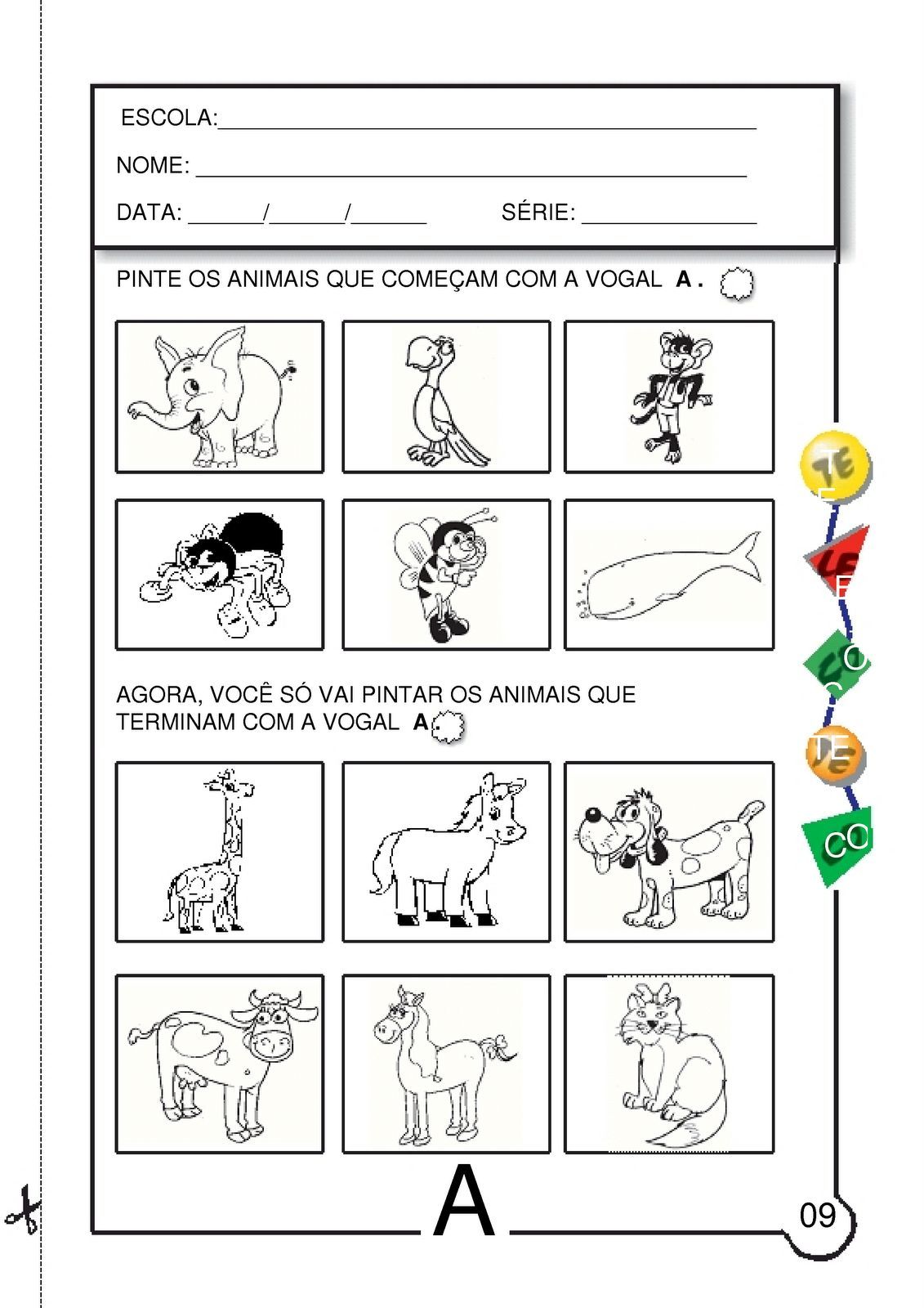 ATIVIDADES ESCOLARES E OUTROS: ATIVIDADES LETRA A