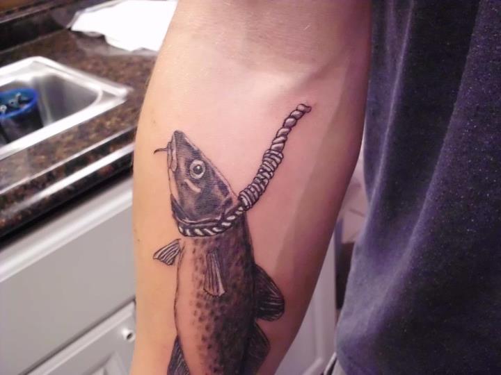 Justin Graves Tattoo: Black and Grey / Lettering