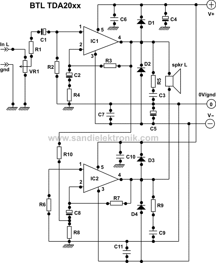 Amplifier BTL TDA2030-TDA2040-TDA2050 Disertai PCB | Sandi Elektronik