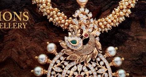 Peacock Diamond Pendant with Gold Swirls - Jewellery Designs