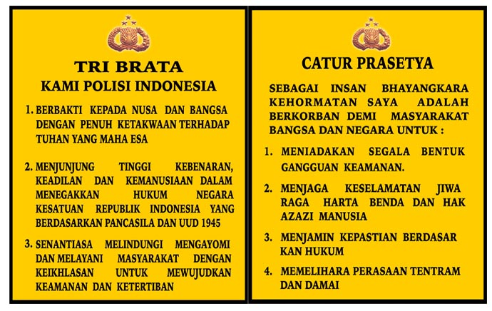 POLSEK KARANGANYAR SOLO: TRI BRATA DAN CATUR PRASETYA POLRI