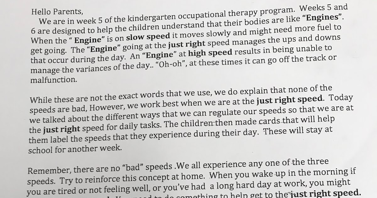 Playful Teaching: Week 5- Occupational Therapist Letter from Ms. Kaplan