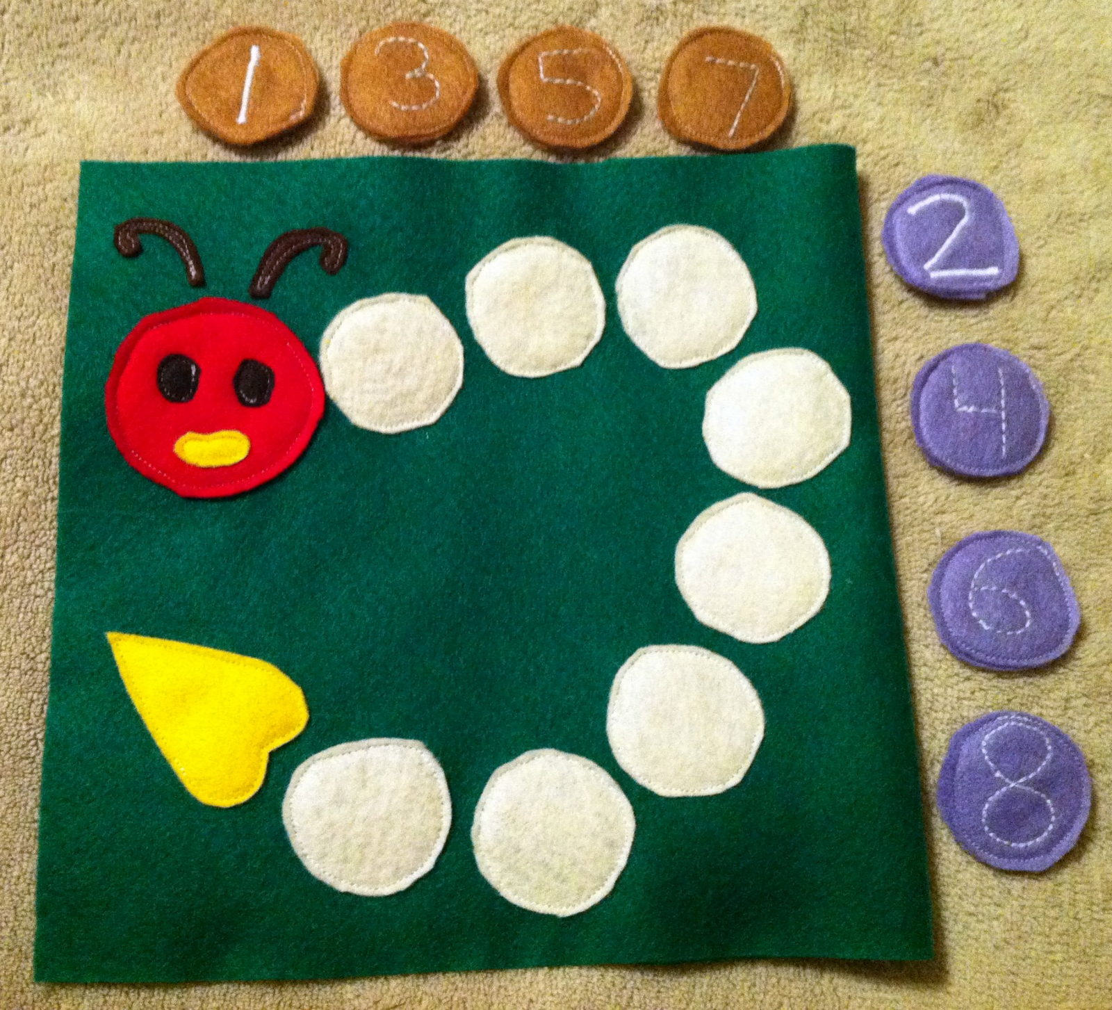 Testy yet trying: Busy Book - Caterpillar Page (Numbers and Patterns)