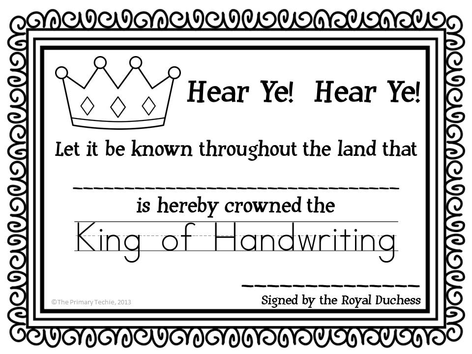 The Primary Techie: Handwriting Royalty