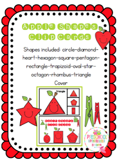 Apple Shape Clip Cards ~ Preschool Printables