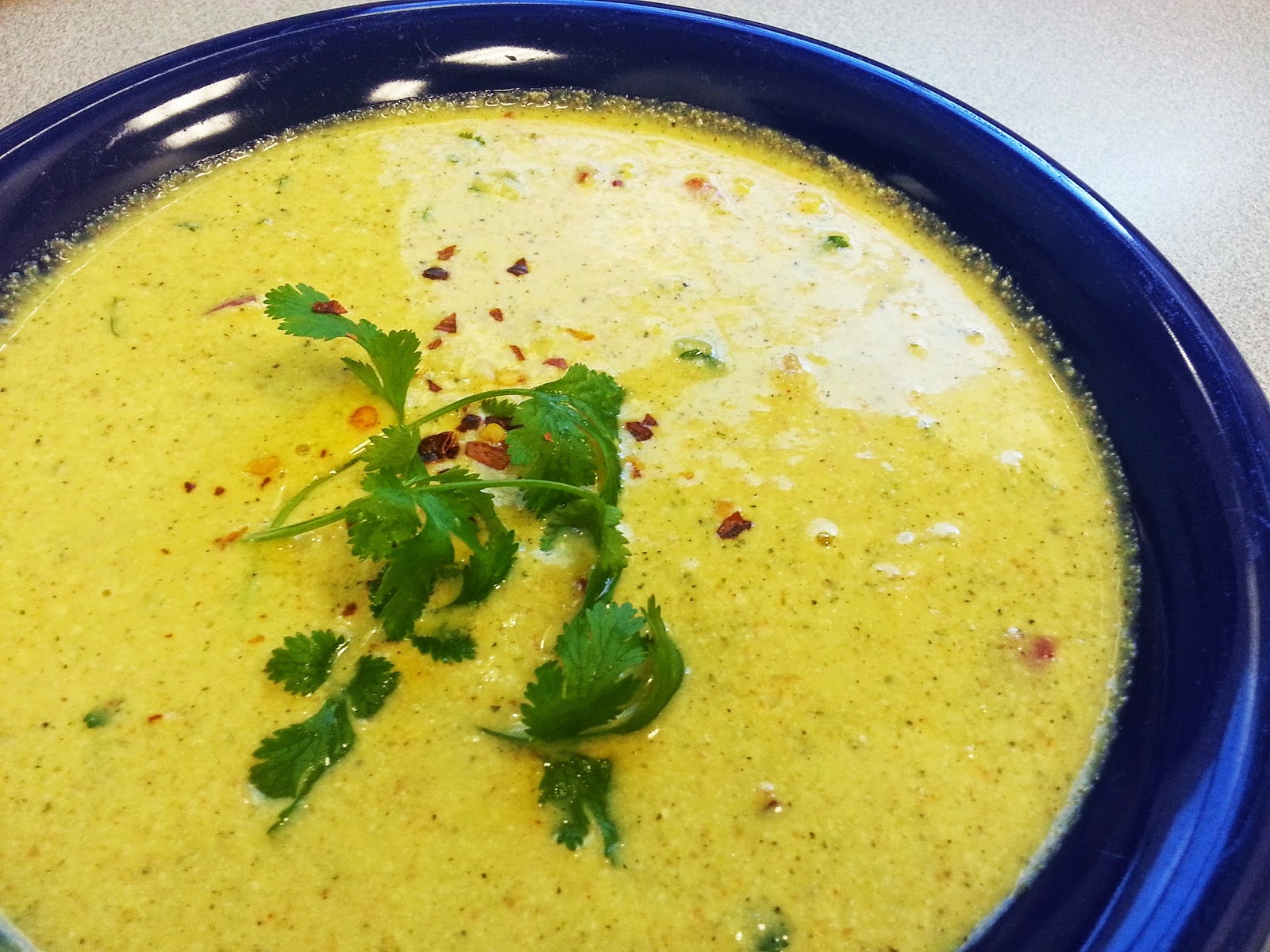 Radiate the Day: Raw Red Pepper Corn Chowder