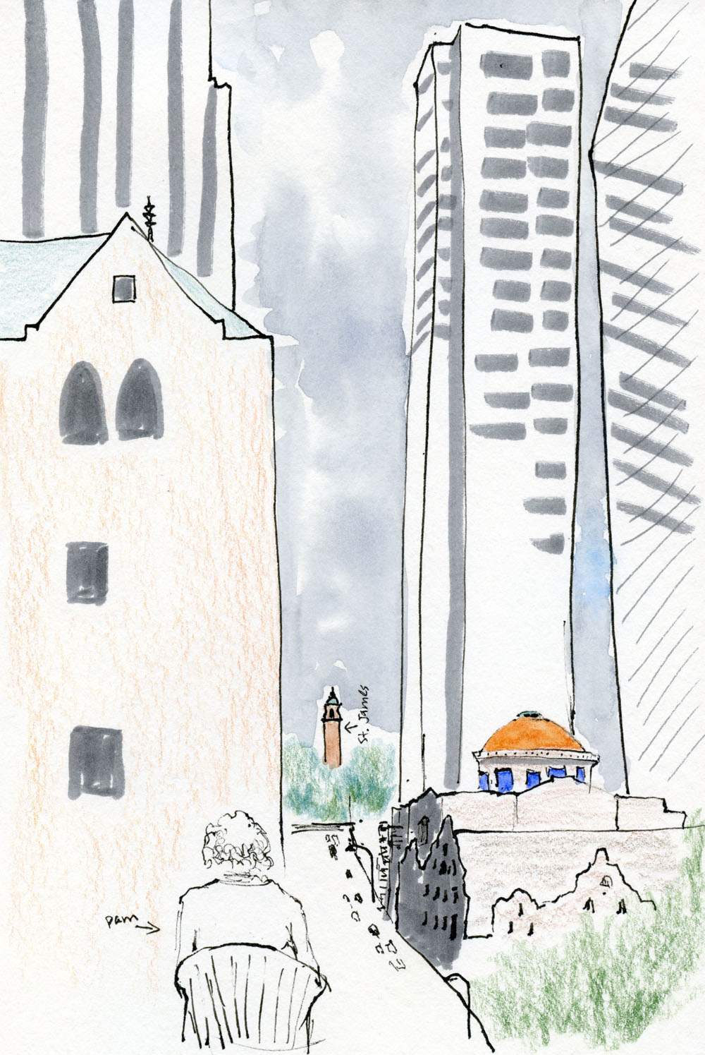 Urban Sketchers Seattle: A Library and a Walrus