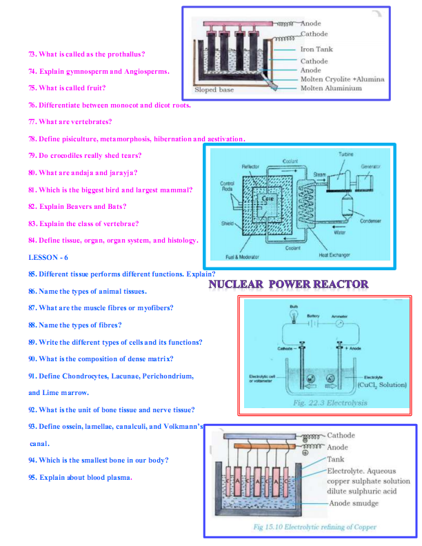 SSLC SCIENCE DIAGRAMS ENGLISH MEDIUM