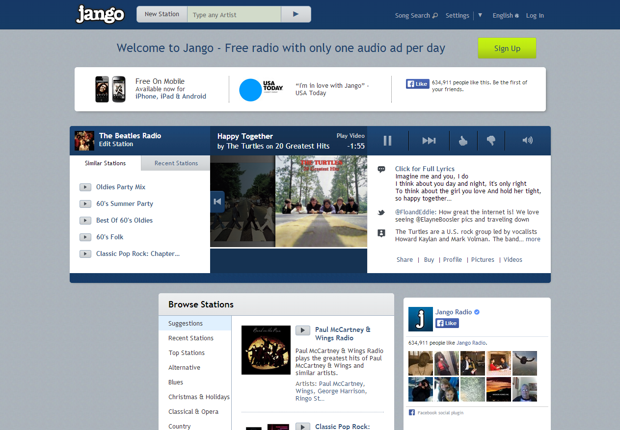 Jango Radio: tutta la musica gratuita su telefonino, pc e tablet