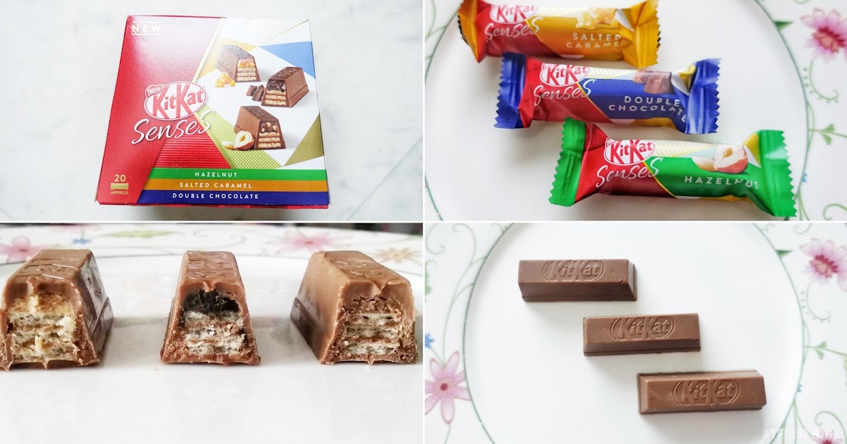 Kitkat Senses: hazelnut, salted caramel, and double chocolate