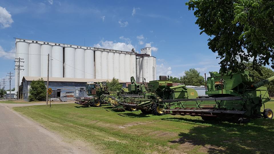 Towns and Nature: St John, KS: Combine Collection and Grain Elevator