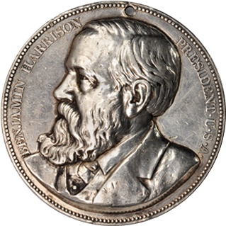 Newly Discovered Silver Benjamin Harrison Indian Peace Medal | Lunaticg ...