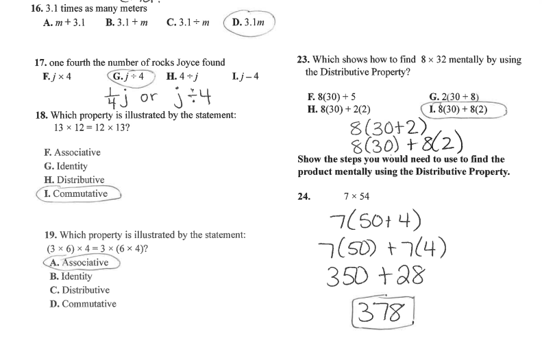 Grade 6 Math with Ms. Eringis : ANSWER KEY CH 6 REVIEW SHEET