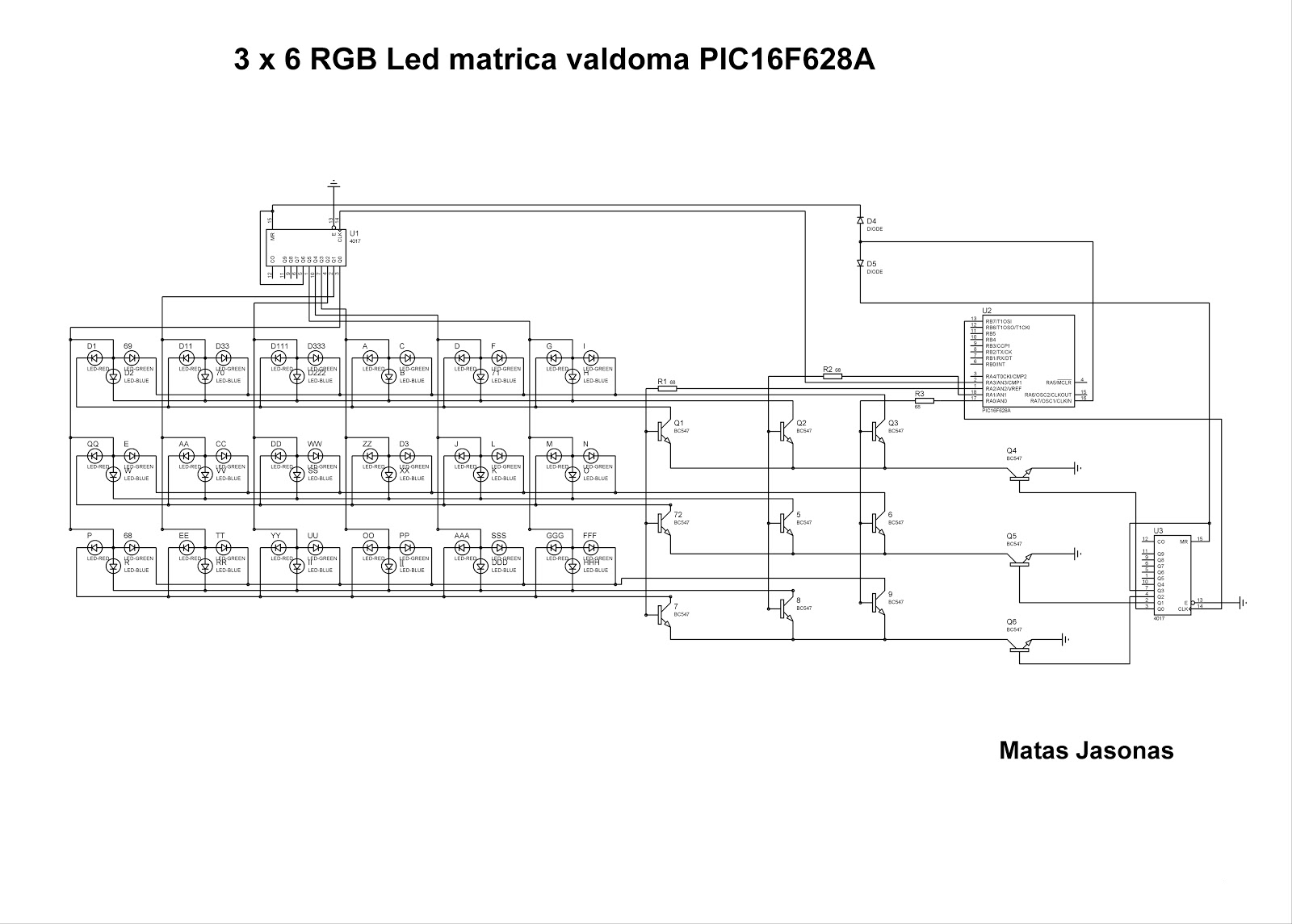 Electronics: 3x6 RGB LED matrix