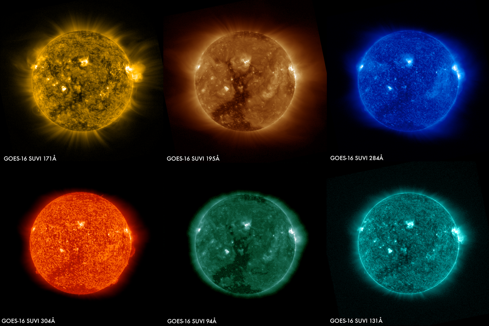 esplaobs: IMAGES OF THE SUN FROM THE GOES-16 SATELLITE PANEL OF SIX ...