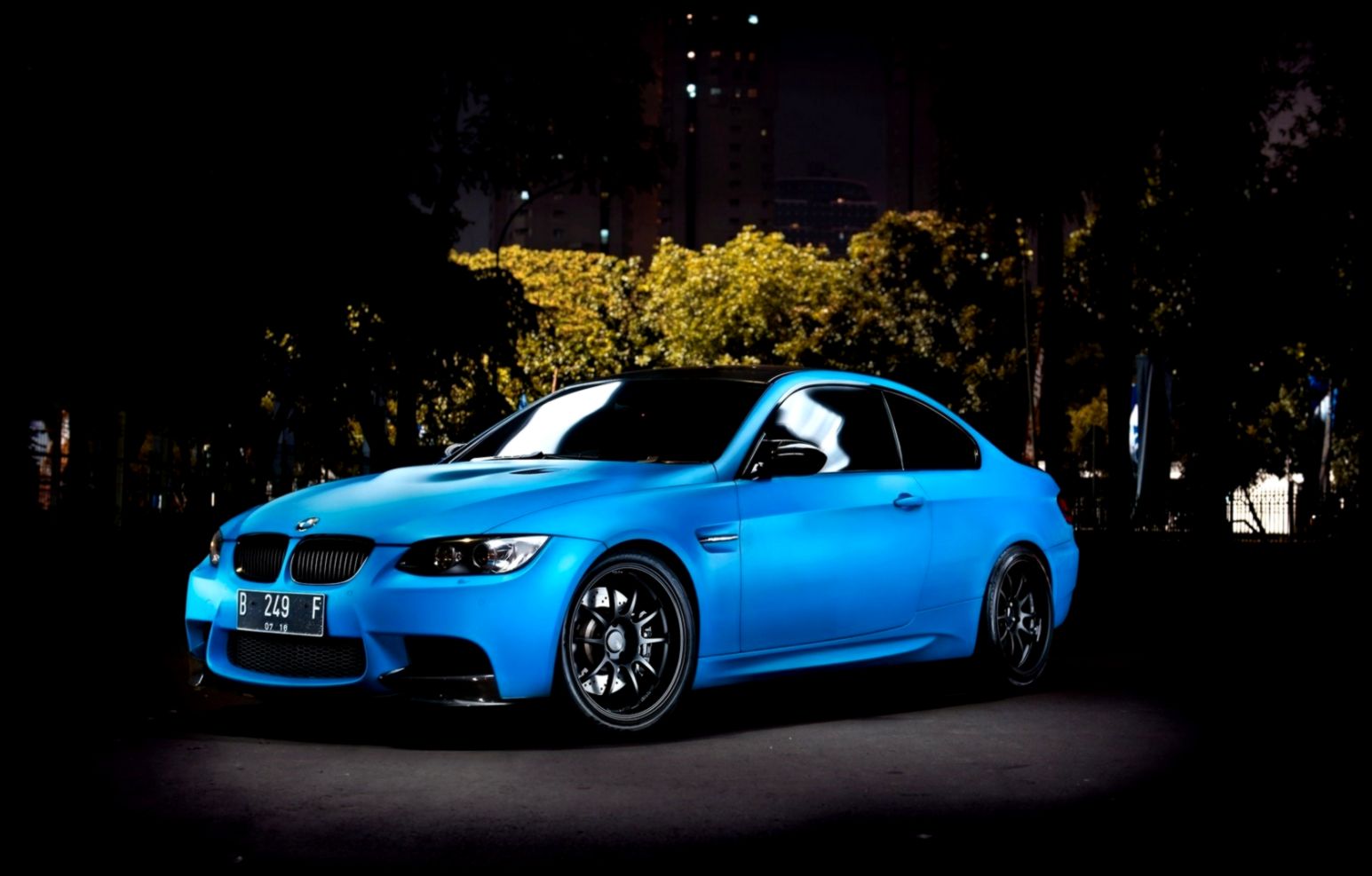 Blue Bmw M3 Night City Hd Wallpaper | Best Wallpapers HD Gallery