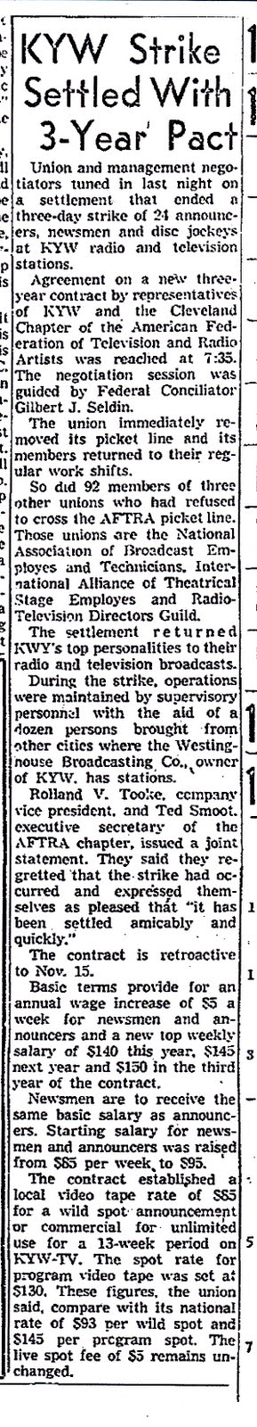 Cleveland Classic Media: KYW-Westinghouse 3-day Strike-February 9-11, 1959