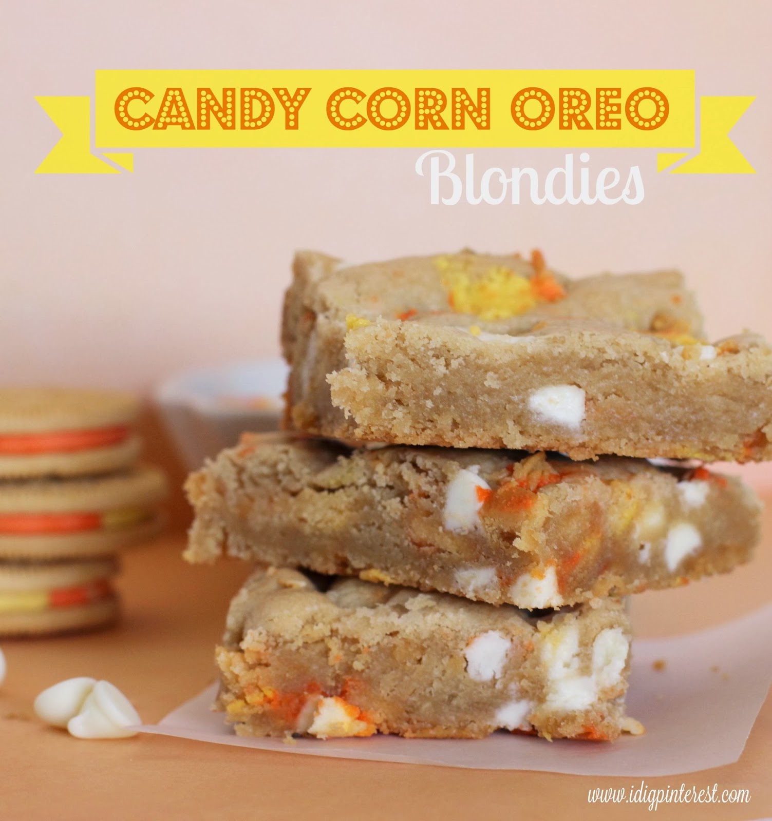 Candy Corn Oreo Blondie Bars