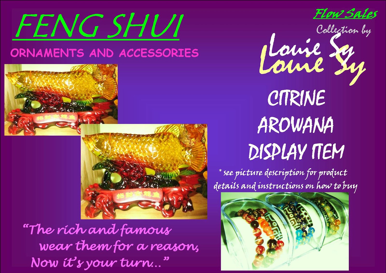 FLOW SALES: CITRINE AROWANA DISPLAY ITEM