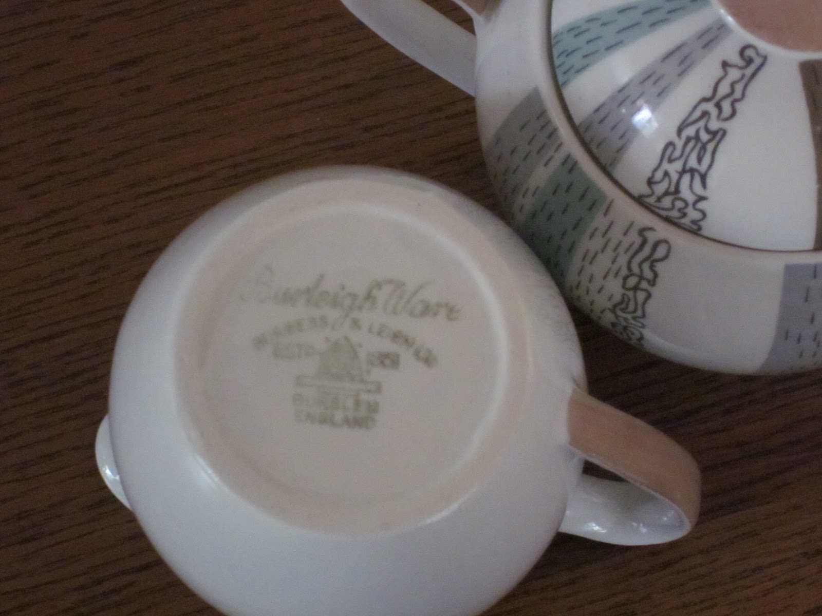 mid-vintage ceramics: Burleigh Ware Sugar and Creamer