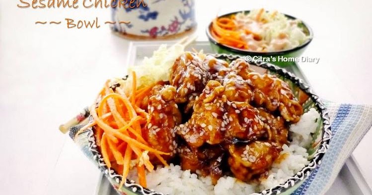 Citra's Home Diary: Sesame Chicken Rice Bowl Recipe