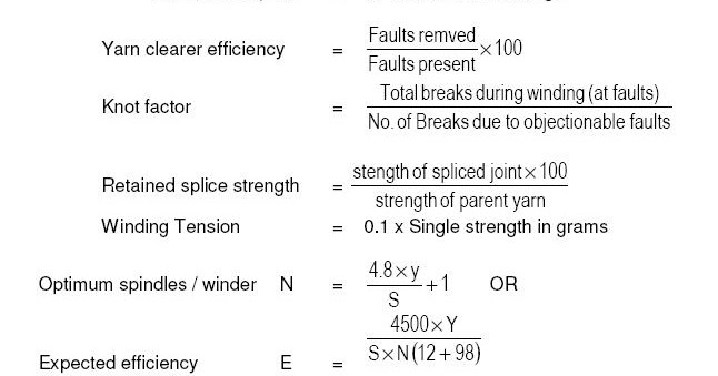 TEXTILE CALCULATION: WINDING CALCULATION