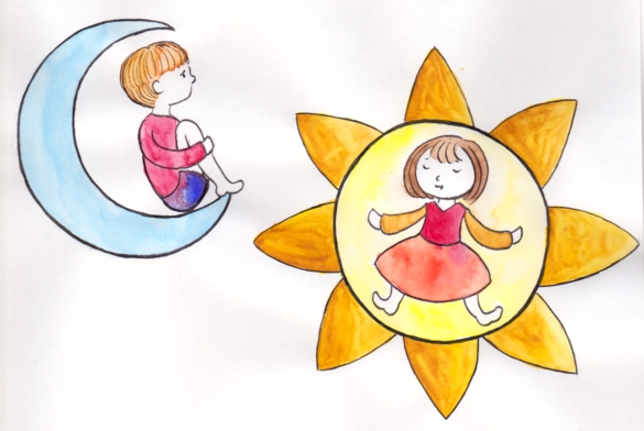 Snowflake Clockwork: Moon and Sun kids