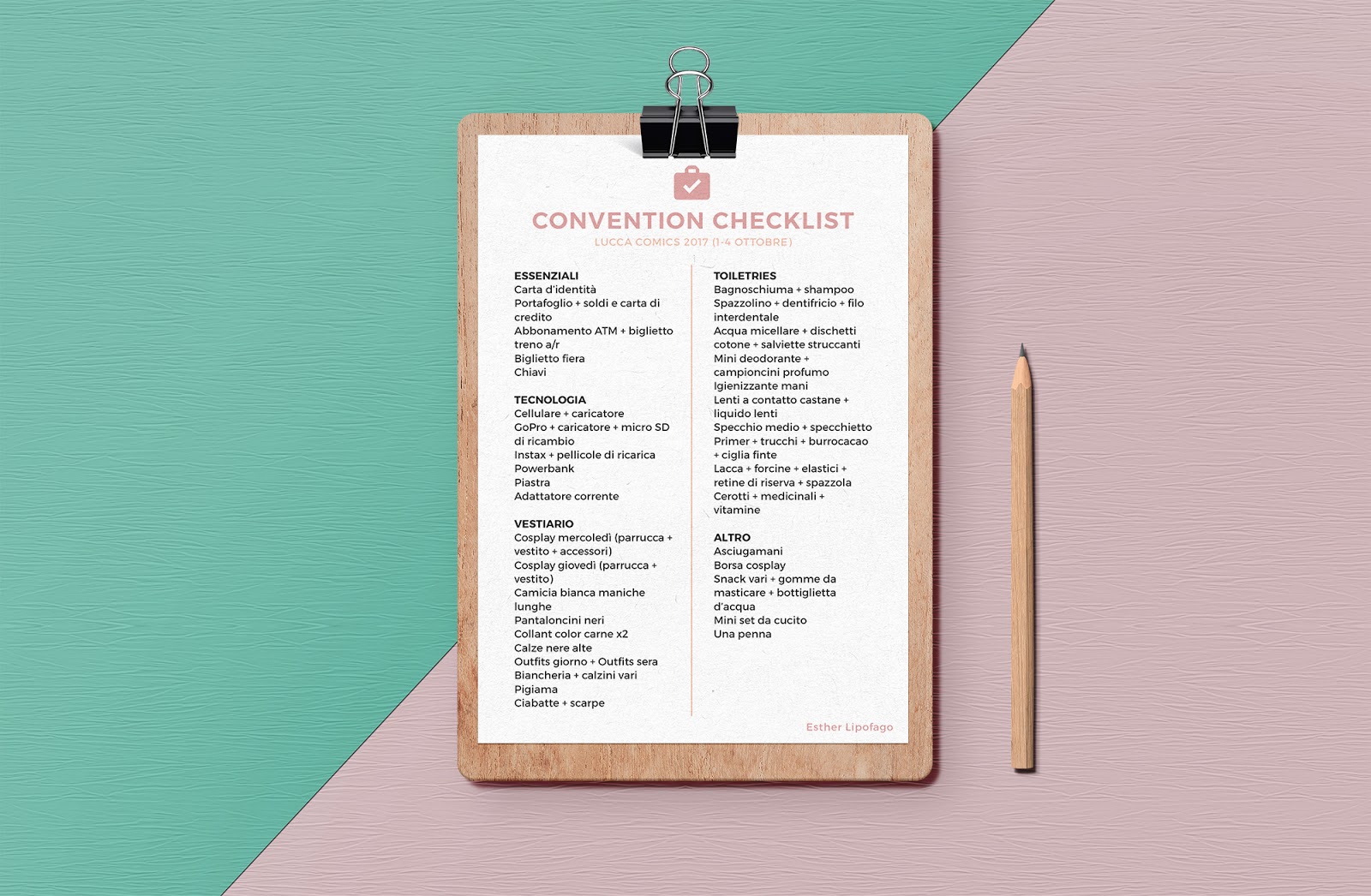 Cosplay Travel Checklist | Icecream Kingdom - Esther Lipofago